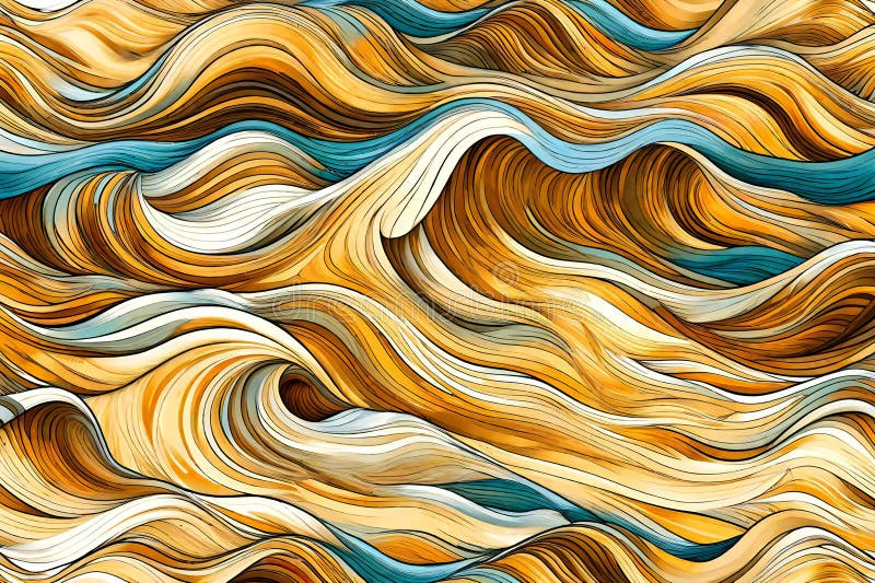 Hand Drawn Wavy Pattern Design Vector Illustration. Stock Vector ...