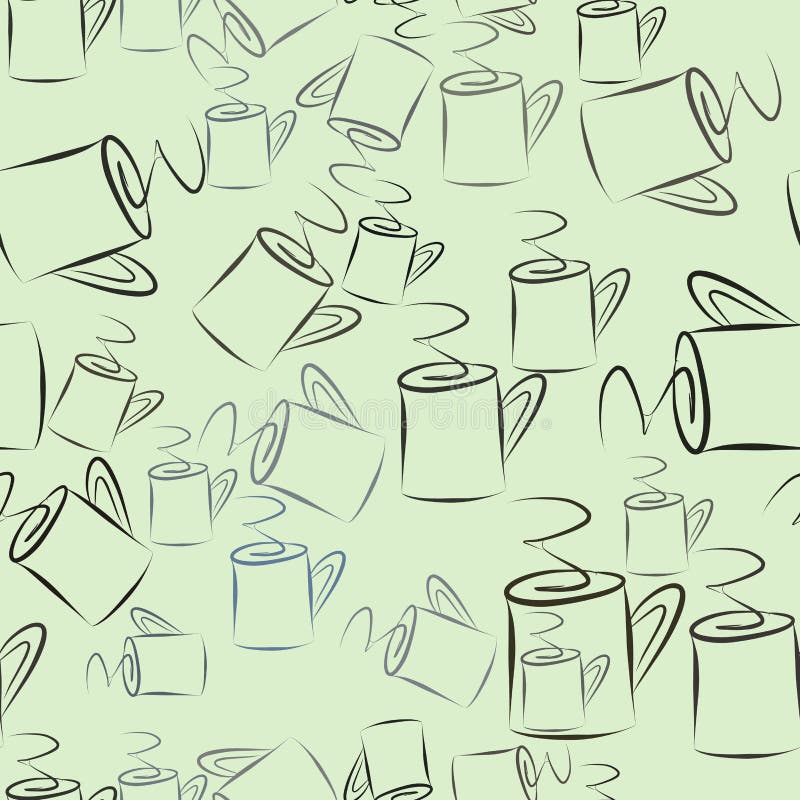 Seamless Abstract Illustrations of Coffee Cup, Conceptual. Drink ...