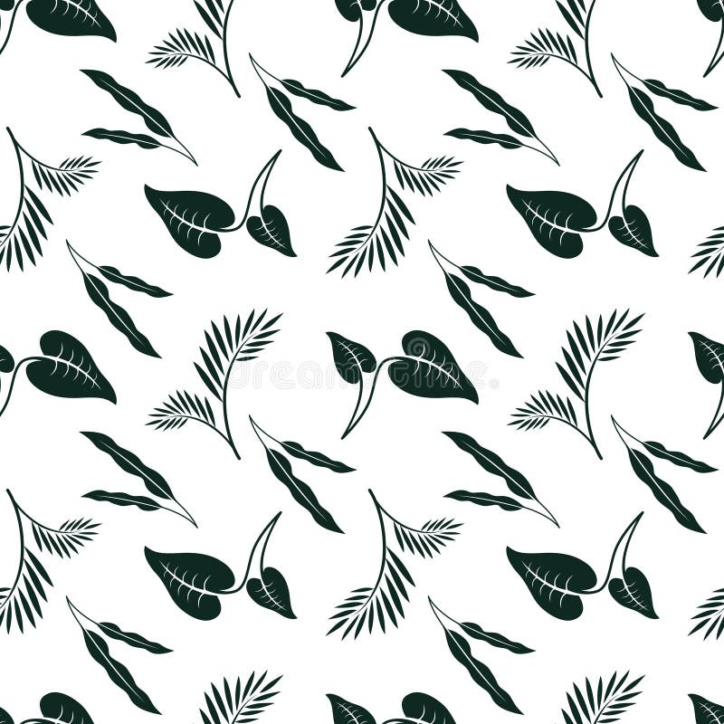 Seamless Abstract Leaf Art Drawing for Print and Textile Stock Vector ...