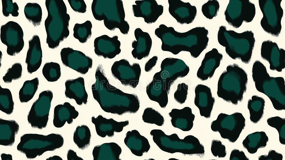 Seamless Abstract Leopard Print Pattern with Dark Green Spots on a ...