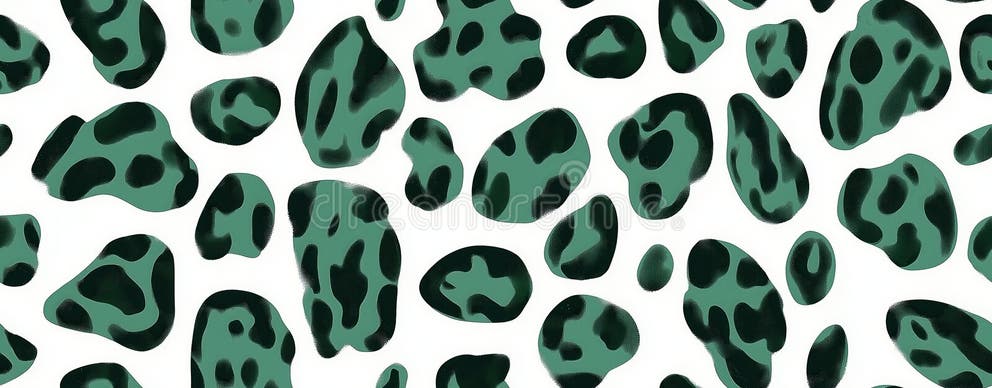 Seamless Abstract Leopard Print Pattern with Dark Green Spots on a ...