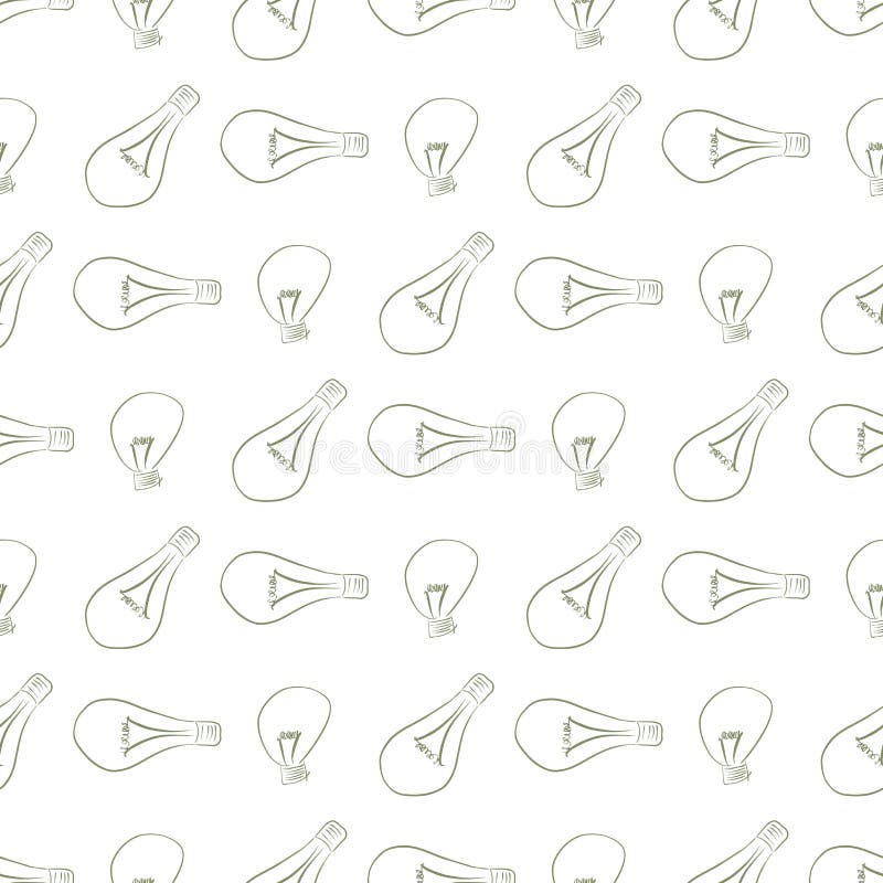 Seamless Abstract Light Bulb Illustrations Background. Idea, Drawing ...