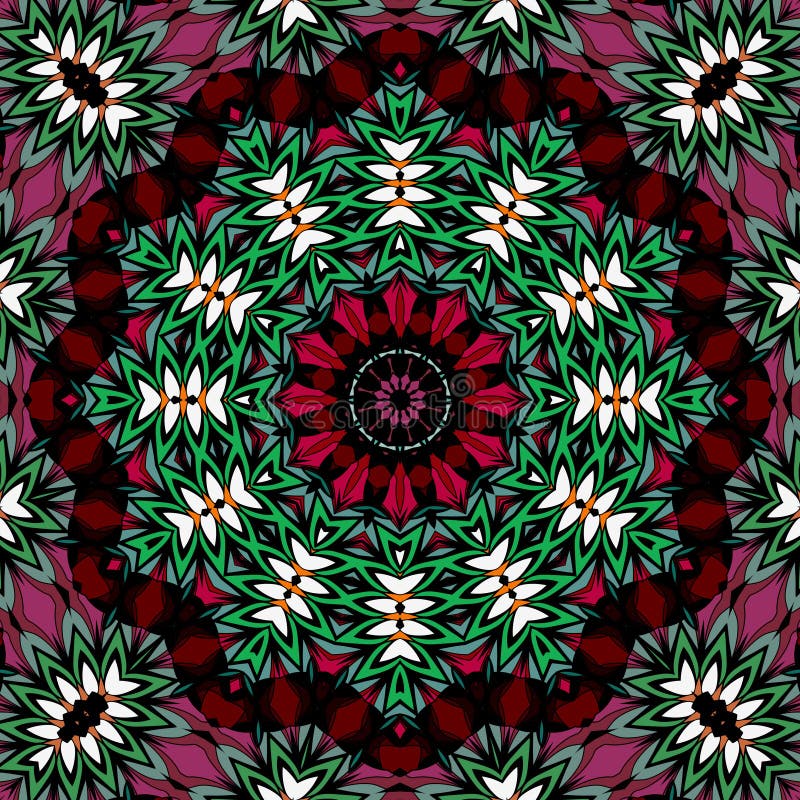 Seamless Abstract Mandala Round Pattern Spring Summer Fresh Stock ...