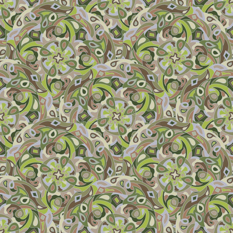 Seamless Abstract Mandala Style Pattern in Various Colors Stock Image ...