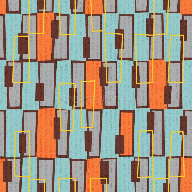 Seamless Abstract Mid Century Modern Pattern of Rectangles Stock Vector ...