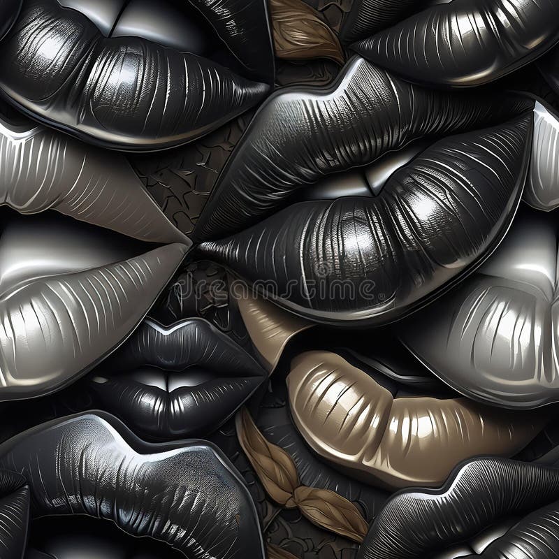 Seamless Abstract Modernist Pattern with Stylized Female Lips Stock ...