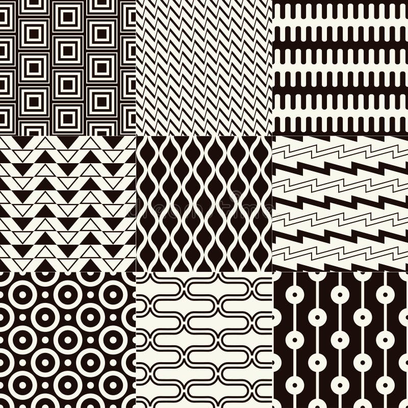 Seamless Abstract Monochrome Pattern Stock Vector - Illustration of ...