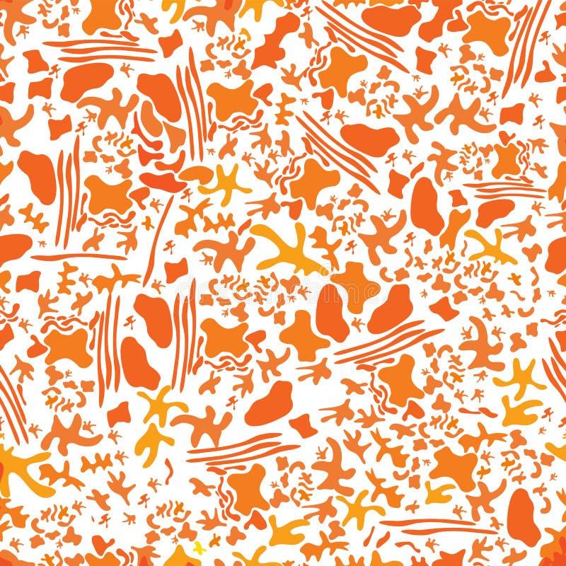 Seamless Abstract Orange Shape Background with White Background Stock ...