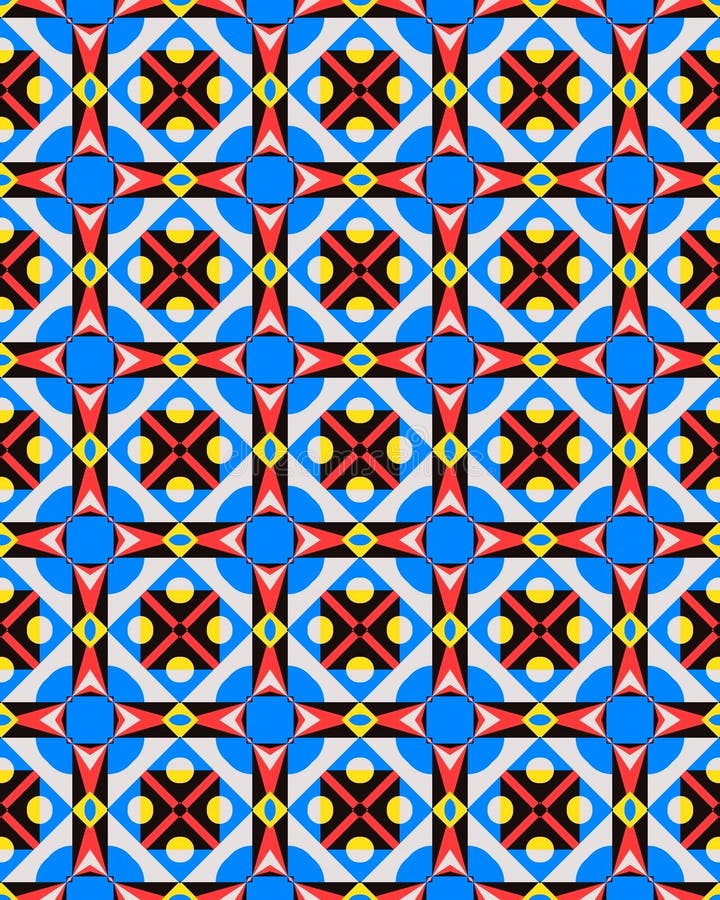 Seamless Abstract Ornament Geometric Bright Colored Pattern with ...