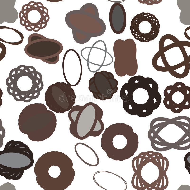 Seamless Abstract Oval & Mixed Geometric Pattern, Colorful & Artistic ...