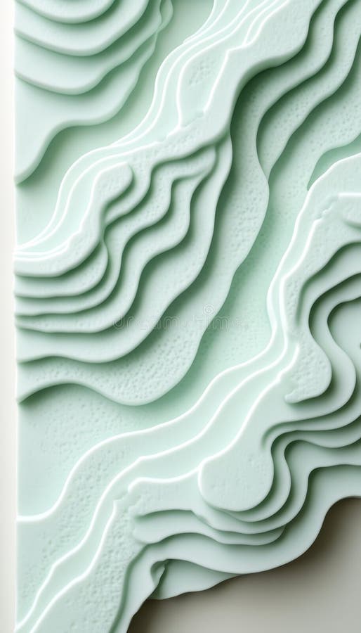 Seamless Abstract Pale Green 3D Low Profile Wave Pattern Background ...