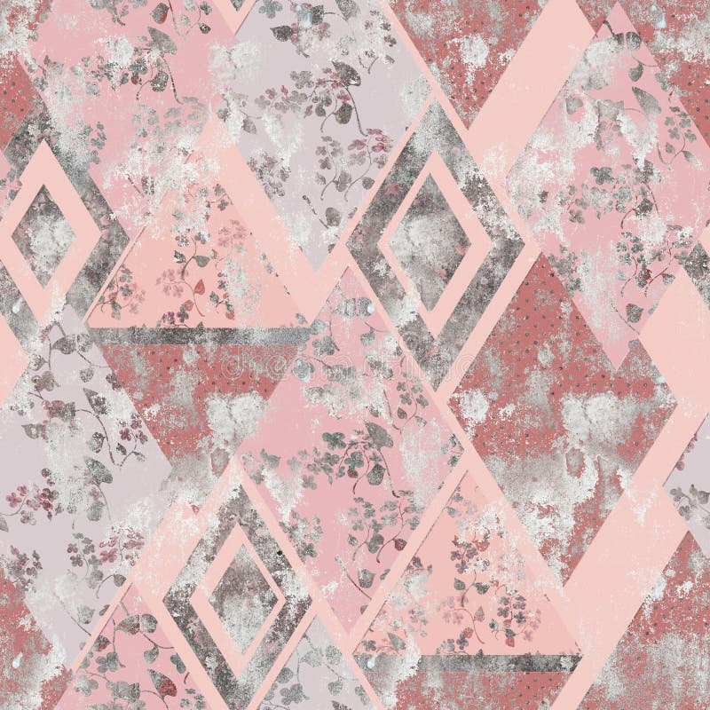 Seamless Abstract Patchwork Grunge Patches Pattern Dark Stock ...