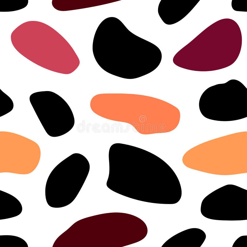 Seamless Abstract Pattern with Black and Colored Spots, Multicolored ...