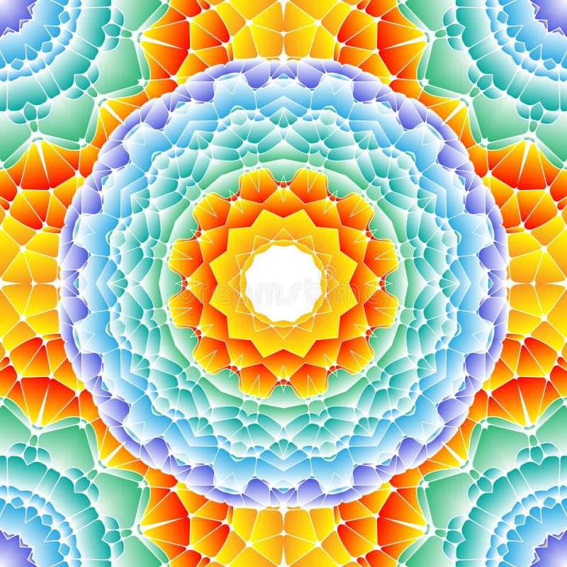 Bright Mandala on Dark Background Stock Illustration - Illustration of ...