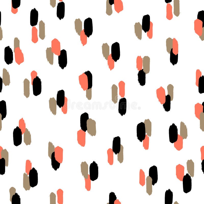 Seamless Abstract Pattern with Brush Strokes. Hand-painted Texture ...