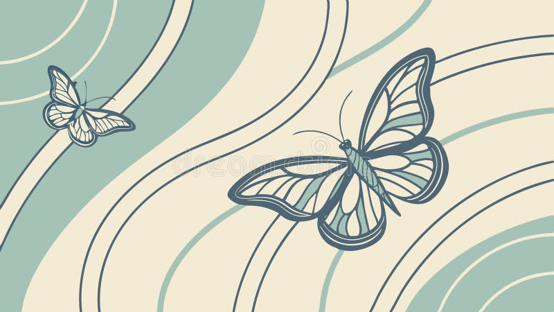 Seamless Abstract Pattern with Butterflies and Swirls, Vector Design ...