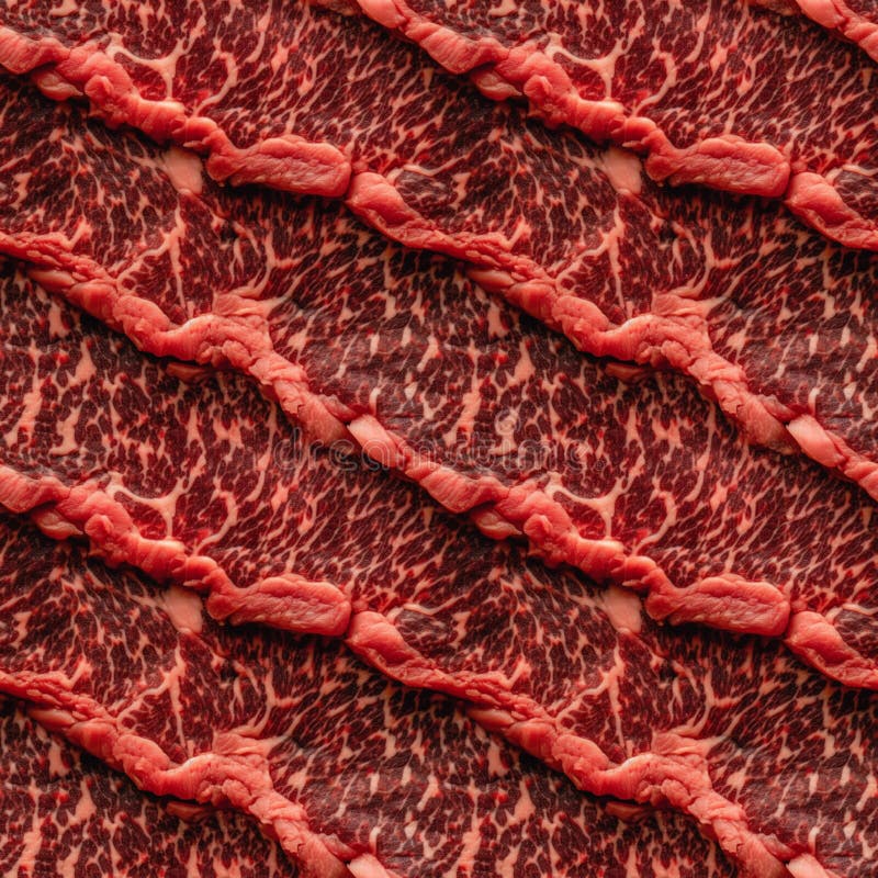 Close Up Marbled Raw Red Meat Steaks. AI Generative Illustration Stock ...
