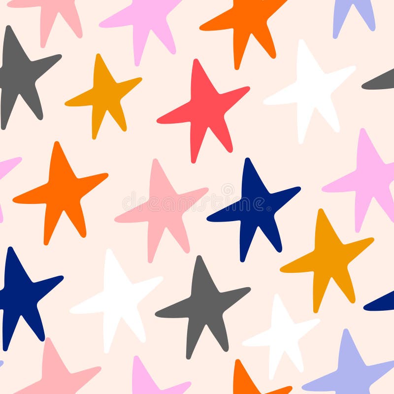 Seamless Abstract Pattern with Colourful Stars. Creative Texture for ...