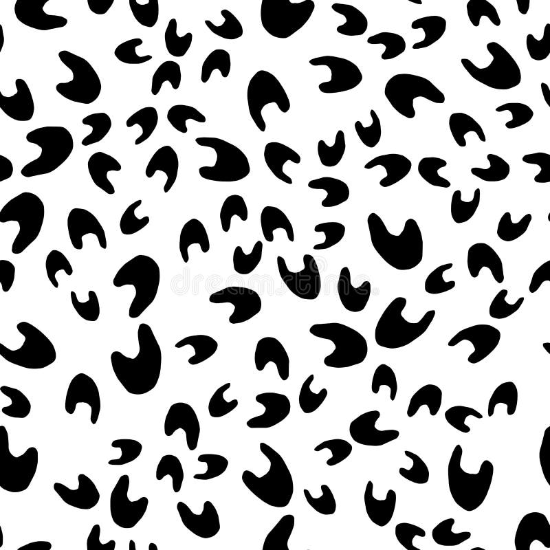 Seamless Abstract Pattern with Curved Shape in Black. Hand Drawn Wavy ...
