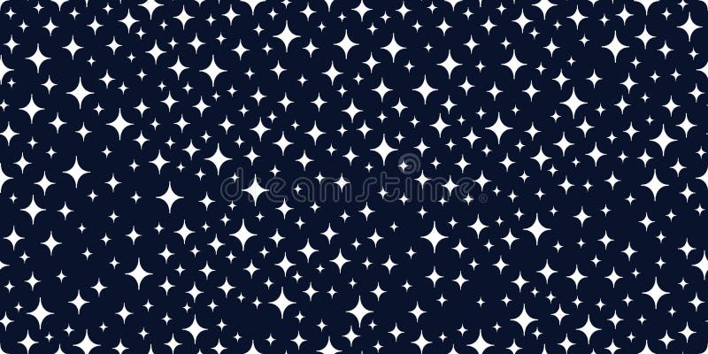 Pattern with White Stars and Flares. Stock Vector - Illustration of ...