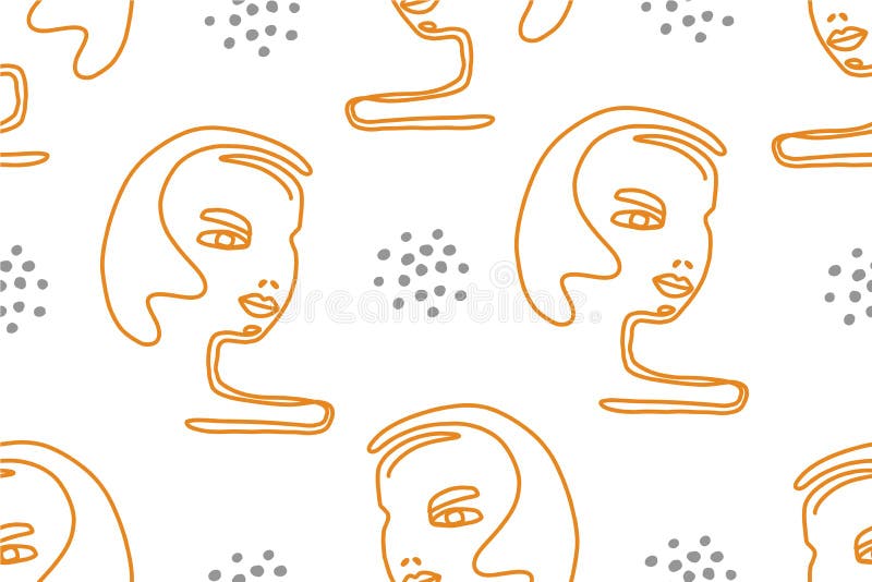 Seamless Abstract Pattern with Face Stock Illustration - Illustration ...