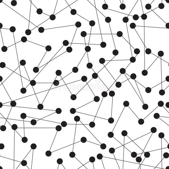 A Seamless, Abstract Pattern Features Interconnected Black Dots on a ...