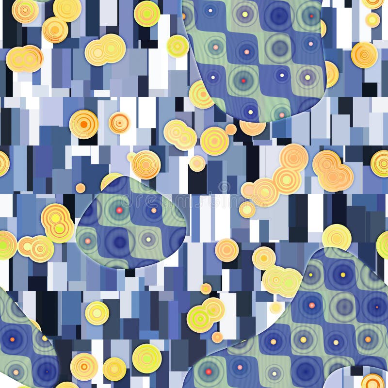 Seamless Abstract Pattern in Gustav Klimt Style Stock Illustration ...