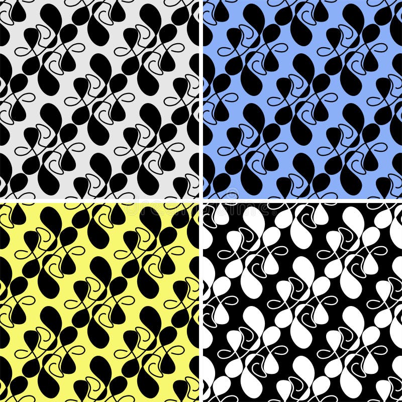 Seamless Abstract Pattern with Irregular Shapes in Four Variants Stock ...