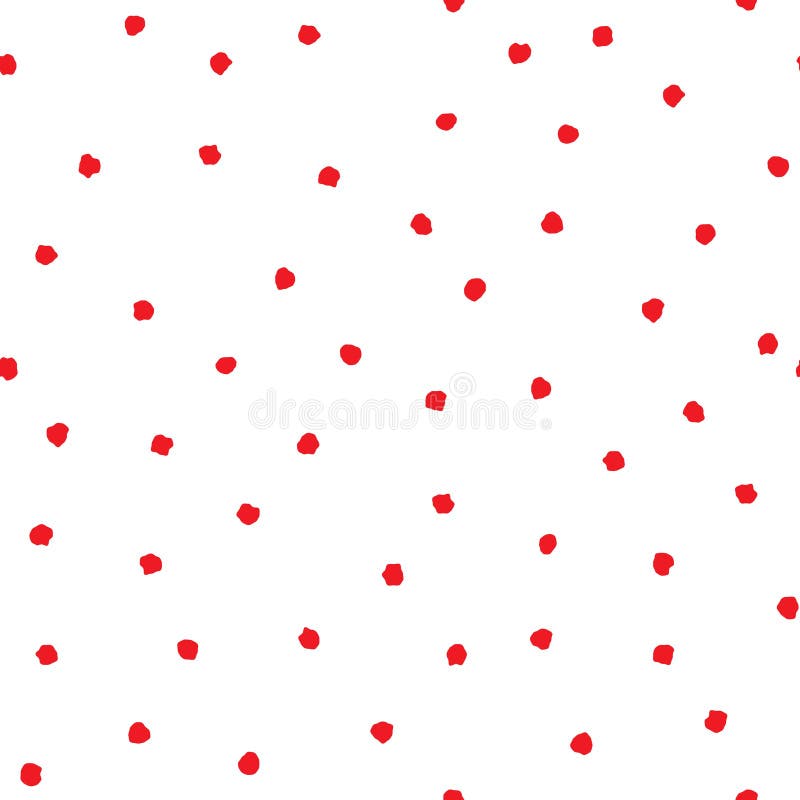 Seamless Abstract Pattern of Little Red Circles and Dots on White ...