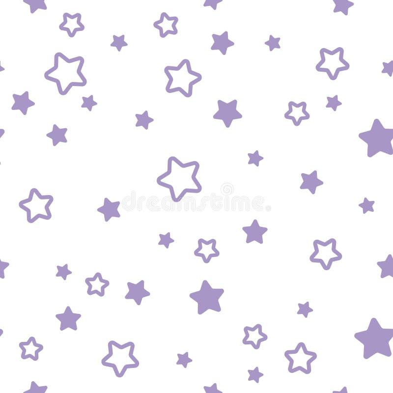 Seamless Abstract Pattern with Little Rounded Purple Stars on White ...