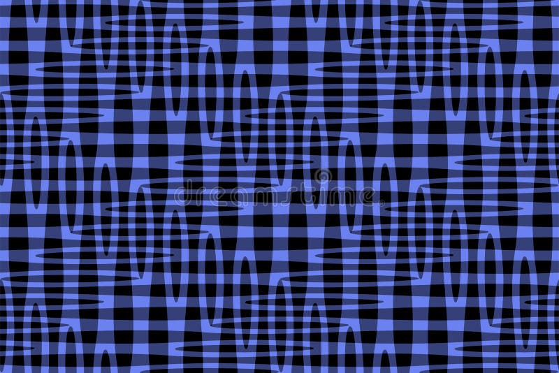 Seamless Abstract Pattern. Monochrome Vector. Black and Blue Check ...