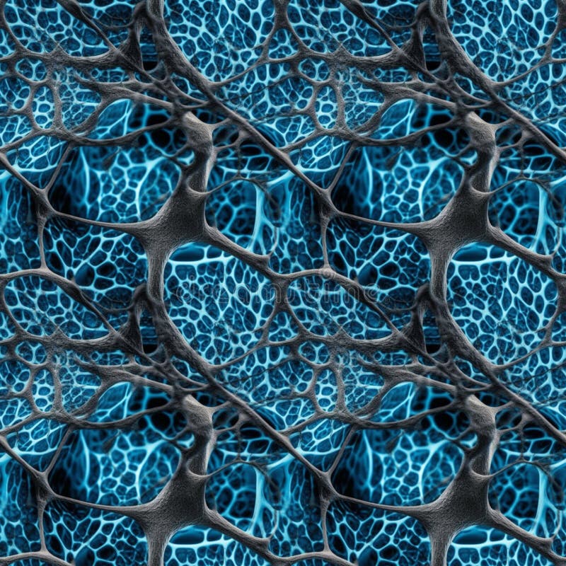 Neuron Cells with Blue Glowing Link Knots in Dark Space. AI Generative ...