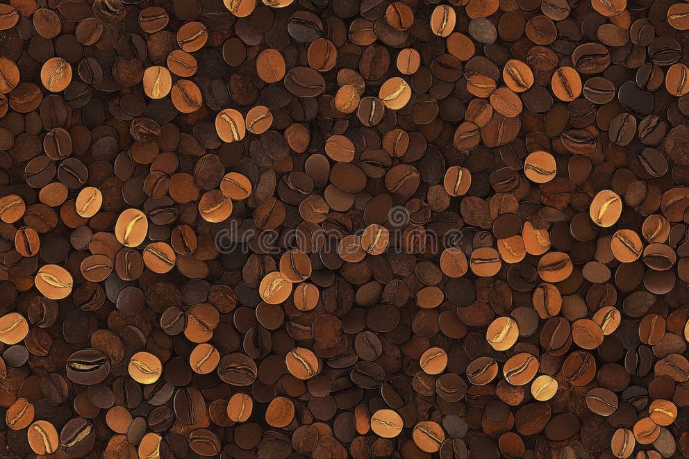 Overlapping Coffee Beans Create a Seamless Abstract Pattern in Rich ...