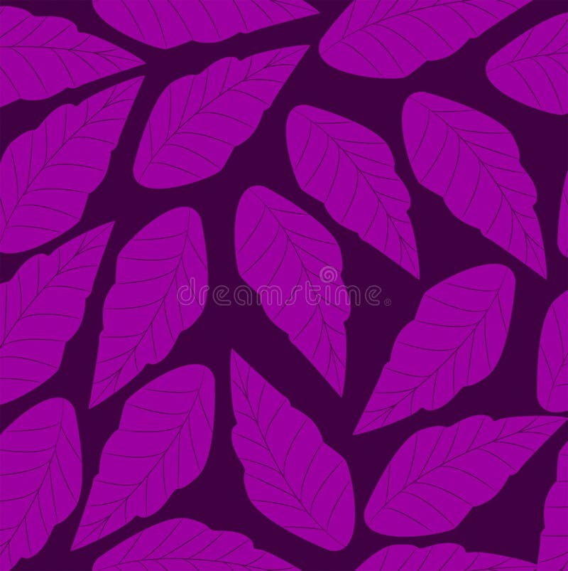 Seamless Pattern with Purple Leaves. Stock Illustration - Illustration ...
