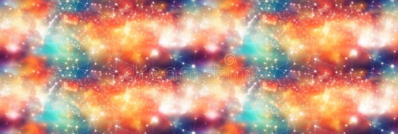 Rainbow Colored Digital Data Background with Social Network Connection ...