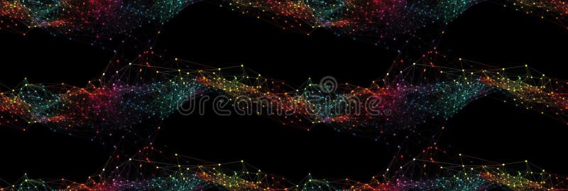 Rainbow Colored Digital Data Background with Social Network Connection ...