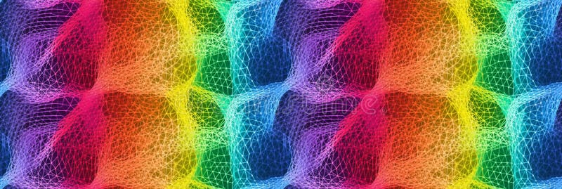 Rainbow Colored Digital Data Background with Social Network Connection ...