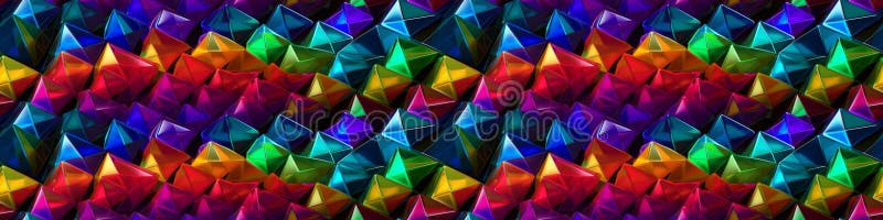 Rainbow Colored Glossy Triangles and Pyramids, for Landing Pages. AI ...