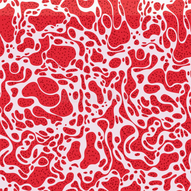 Seamless Abstract Pattern of Red Spots and Dots. Red Texture of Liquid ...