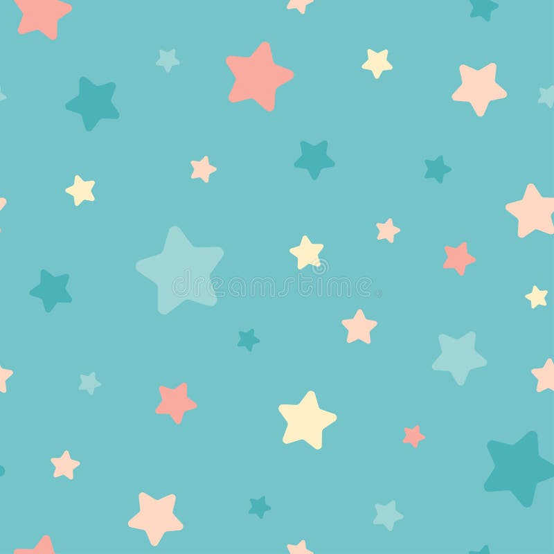 Seamless Abstract Pattern with Soft Rounded Stars of Different Colors ...