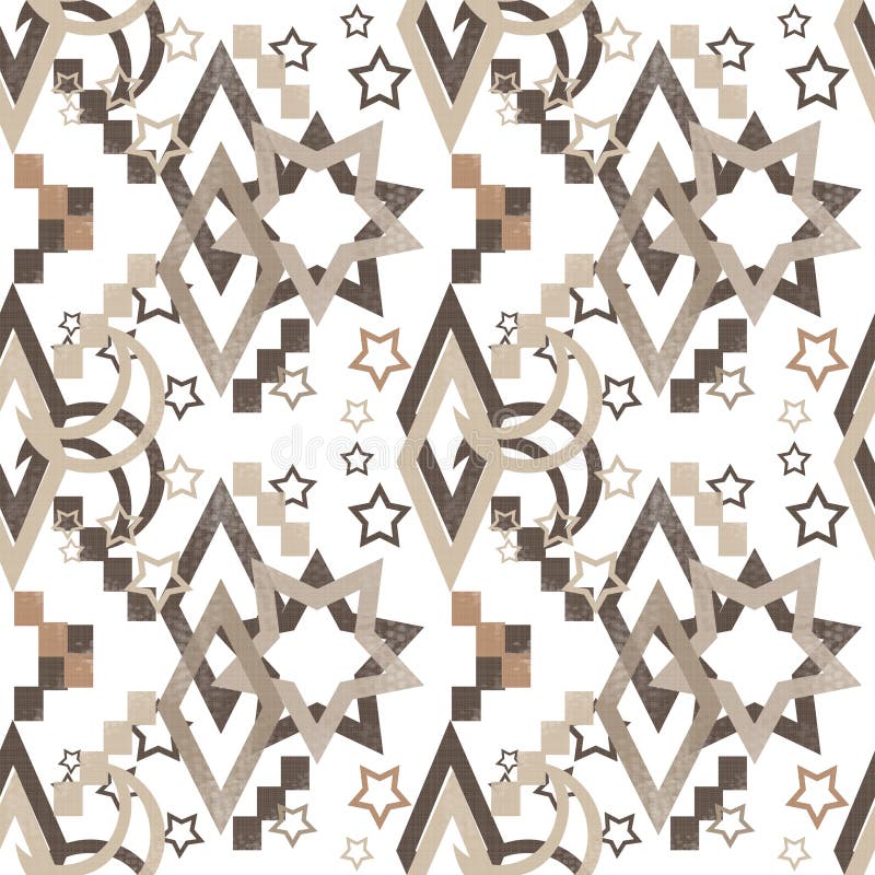 Seamless Abstract Pattern Stars and Rhombus Stock Illustration ...
