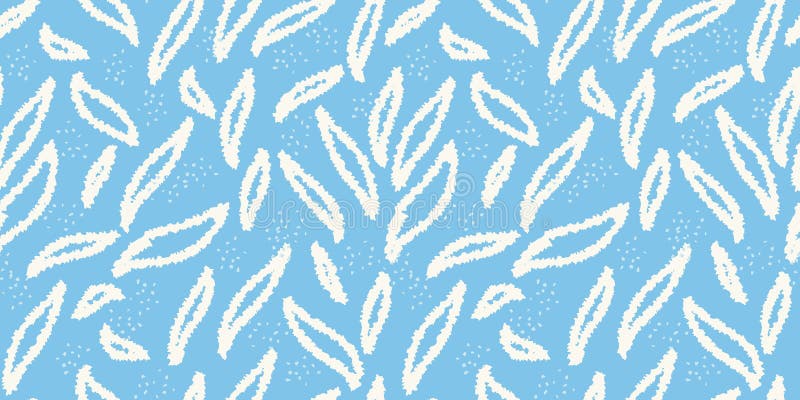 Seamless Abstract Pattern with Textured Organic Shapes. Plain Blue ...