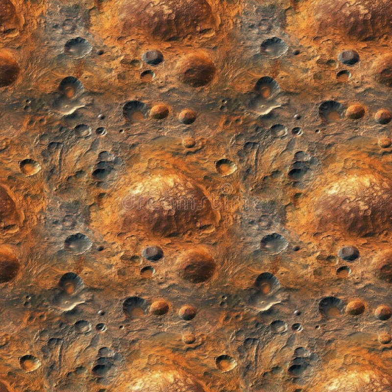 Top View Mars Planet Surface with Craters. AI Generative Illustration ...
