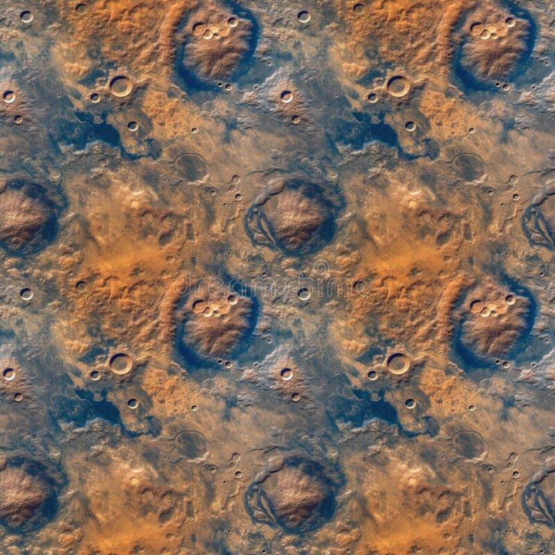 Top View Mars Planet Surface with Craters. AI Generative Illustration ...