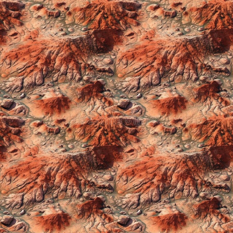 Top View Mars Planet Surface with Hills. AI Generative Illustration ...