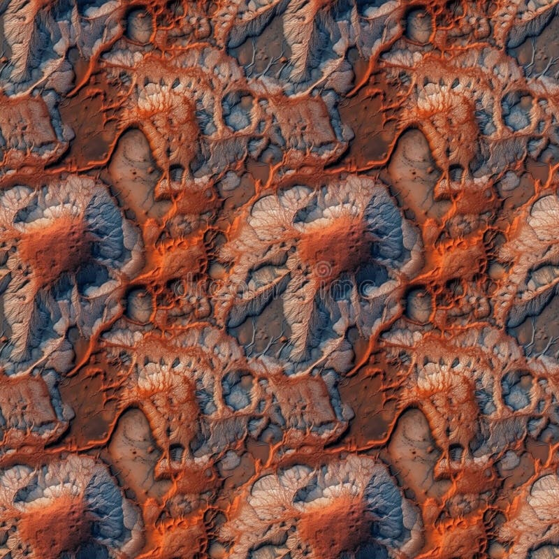 Top View Mars Planet Surface with Hills. AI Generative Illustration ...