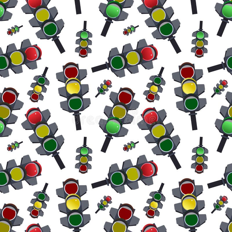 Seamless Abstract Pattern. Traffic Lights on White Background ... Seamless Abstract Pattern. Traffic Lights on White Background ...