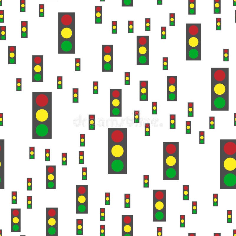 Seamless Abstract Pattern. Traffic Lights on White Background Stock ... Seamless Abstract Pattern. Traffic Lights on White Background Stock ...