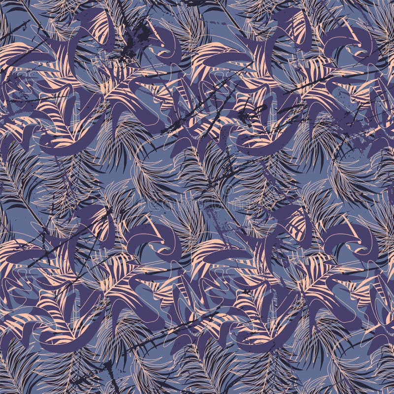 Seamless Abstract Pattern with Tropical Motifs Stock Vector ...