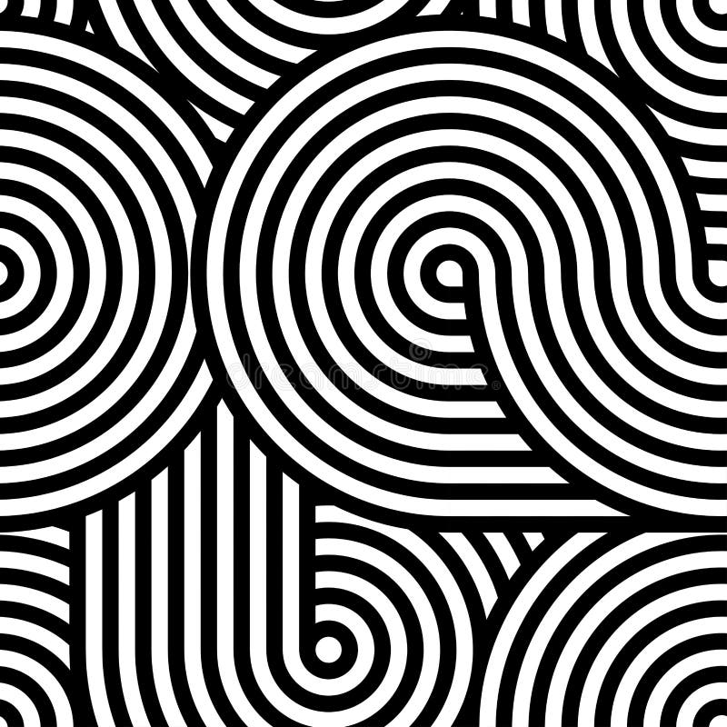 Seamless Abstract Pattern with Twisted Lines. Stripes Stock ...